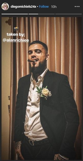 Nyentrik, Diego Michiels Isap Cerutu di Resepsi Pernikahan - INDOSPORT