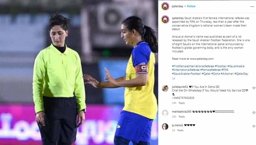 Profil Anoud Al-Asmari, Wasit Wanita Pertama dari Arab Saudi yang ...